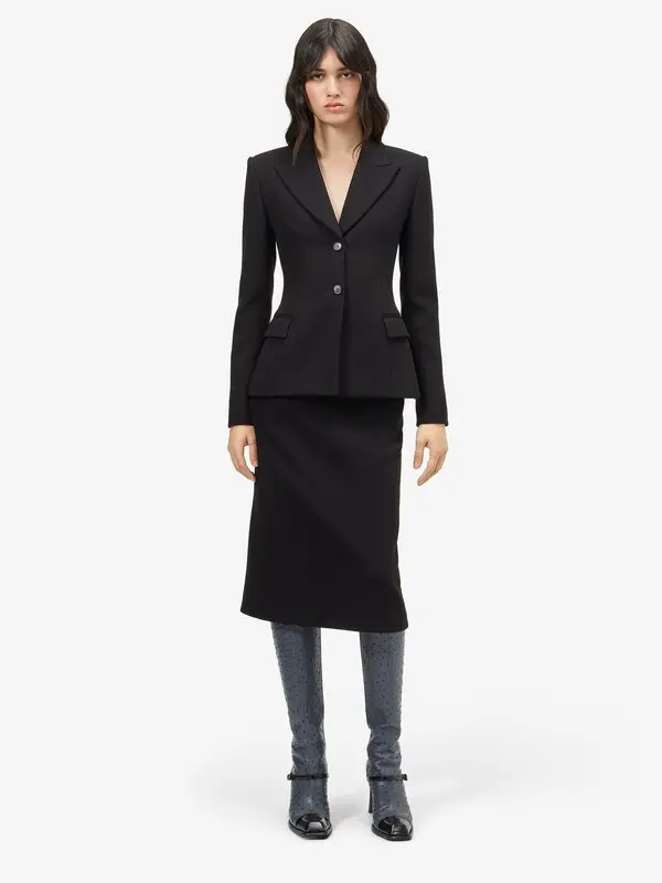 Alexander McQueen Bonded Crepe Single-breasted Jacket