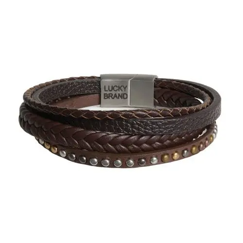 Lucky Brand Stainless Steel And Pu Leather Bracelet For