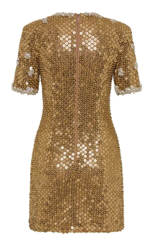 Rachel Gilbert Kylo Sleeve Mini Dress - Gold