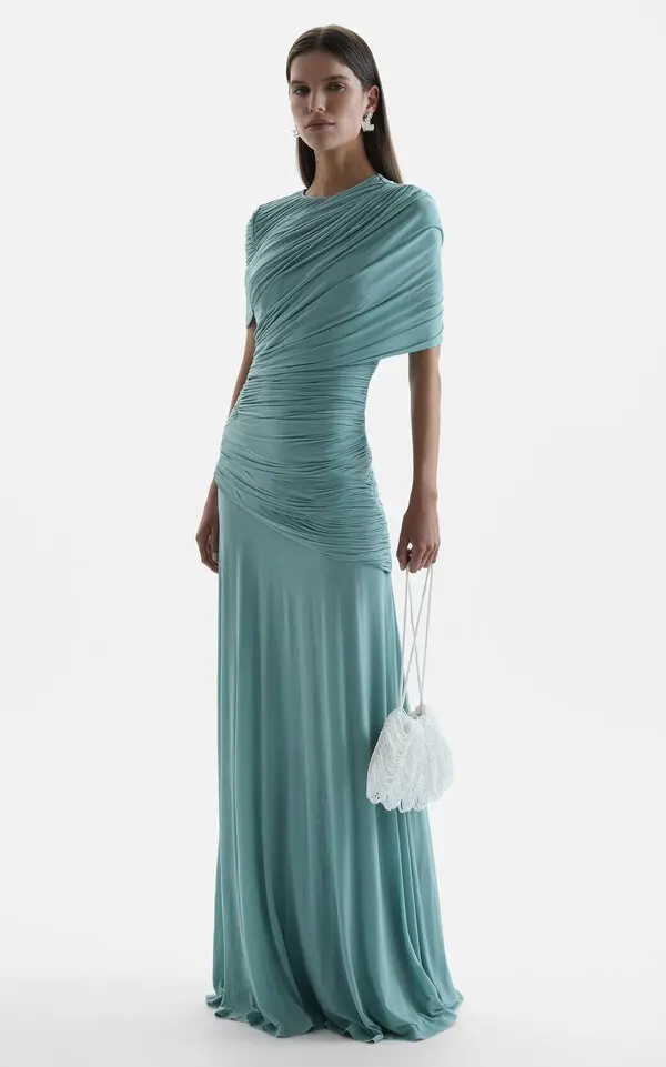 Rachel Gilbert Cyan Gown - Light Blue
