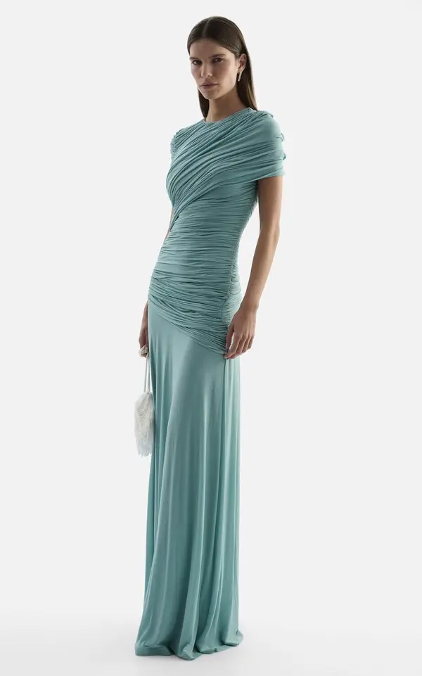 Rachel Gilbert Cyan Gown - Light Blue