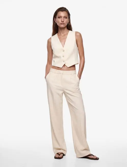 Koton V-neck Sleeveless Tailored Buttoned Vest