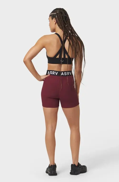 ASRV Lycra Ribbed Short - Crimson