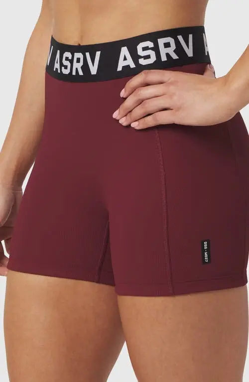 ASRV Lycra Ribbed Short - Crimson
