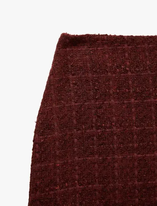 Koton Tweed Plaid A-line Mini Skirt