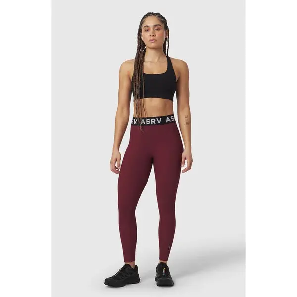 ASRV Lycra Ribbed Legging - Crimson