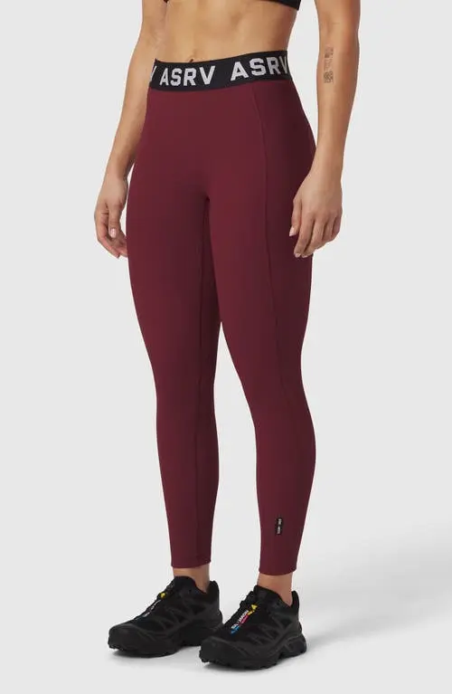 ASRV Lycra Ribbed Legging - Crimson