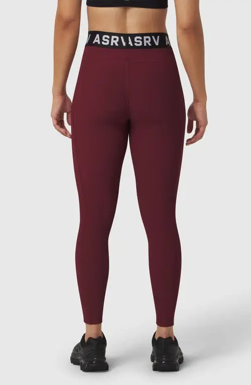 ASRV Lycra Ribbed Legging - Crimson