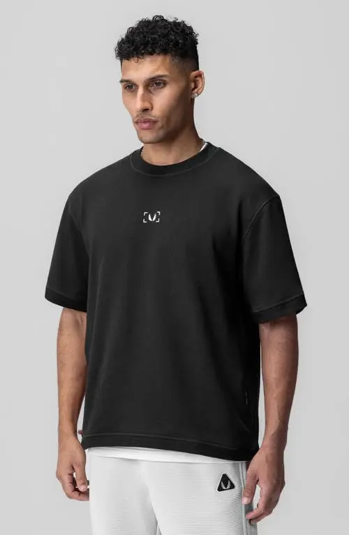 ASRV Herringbone Terry Oversized Cinch Tee - Black
