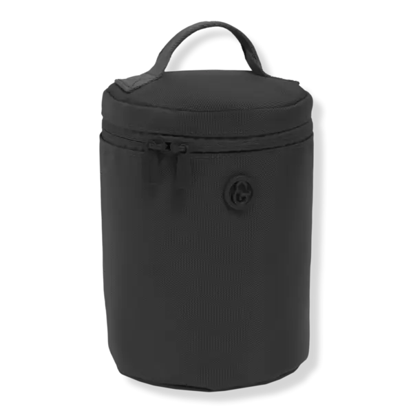 Joan & David 1680 Denier Nylon Top Handle Cylinder Cosmetic Case - Black