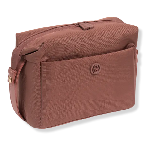 Joan & David 1680 Denier Nylon Cosmetic Case With Front Zip Pocket - Clay