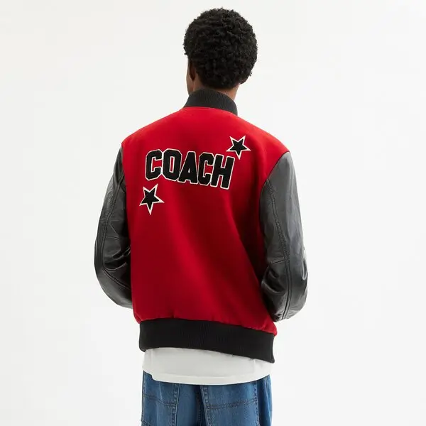 COACH Wool Leather Varsity Jacket