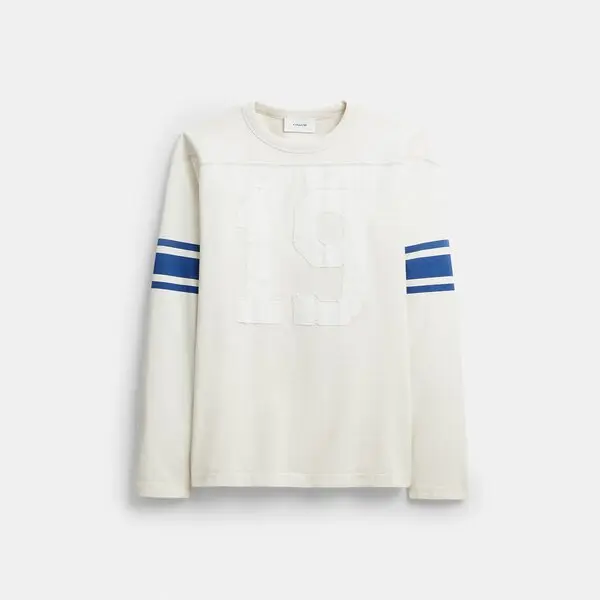 COACH Striped Varsity Long Sleeve T-shirt In Organic Cotton