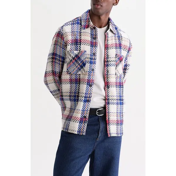 WAX LONDON Whiting Jazz Weave Overshirt