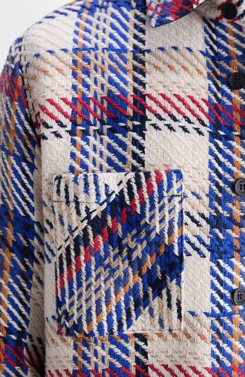WAX LONDON Whiting Jazz Weave Overshirt