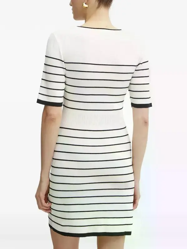 MORGAN Striped Button-front Mini Dress