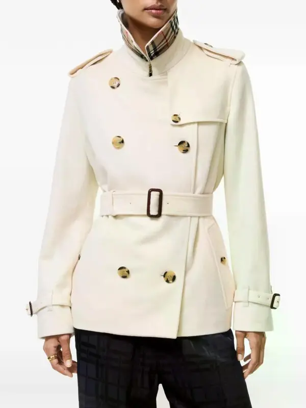 Burberry Cashmere Kensington Trench Jacket - Neutrals