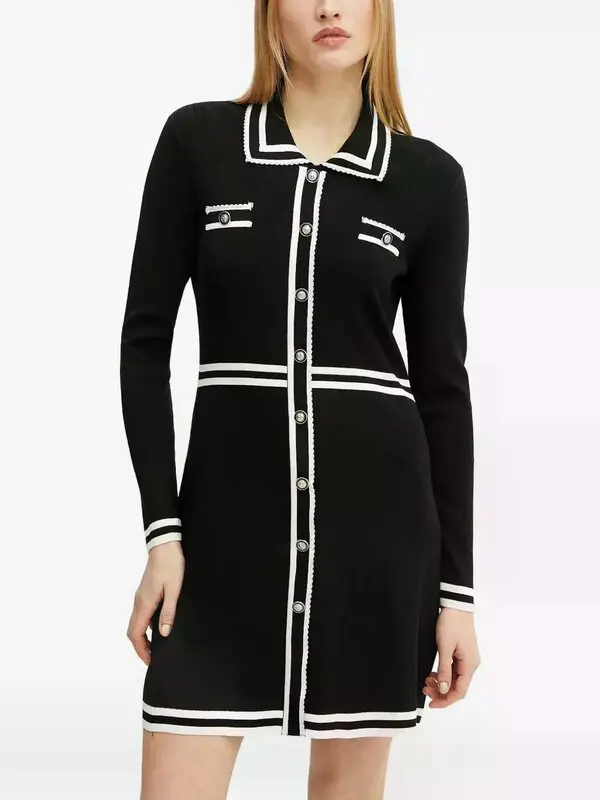 MORGAN Contrast-trim Button-up Mini Dress