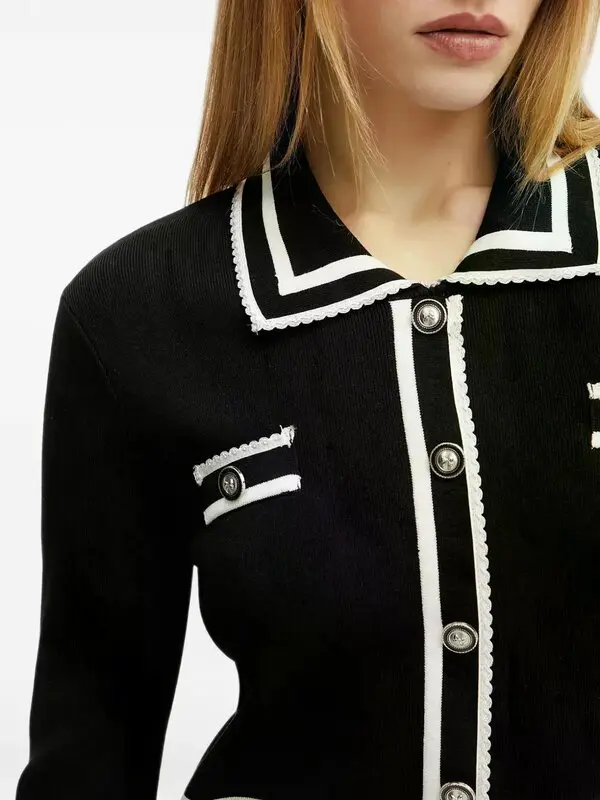 MORGAN Contrast-trim Button-up Mini Dress