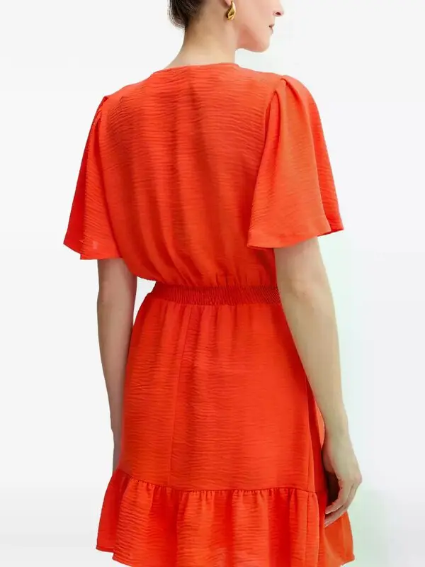MORGAN Ruffled-hem V-neck Mini Dress