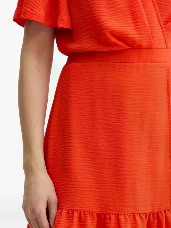 MORGAN Ruffled-hem V-neck Mini Dress