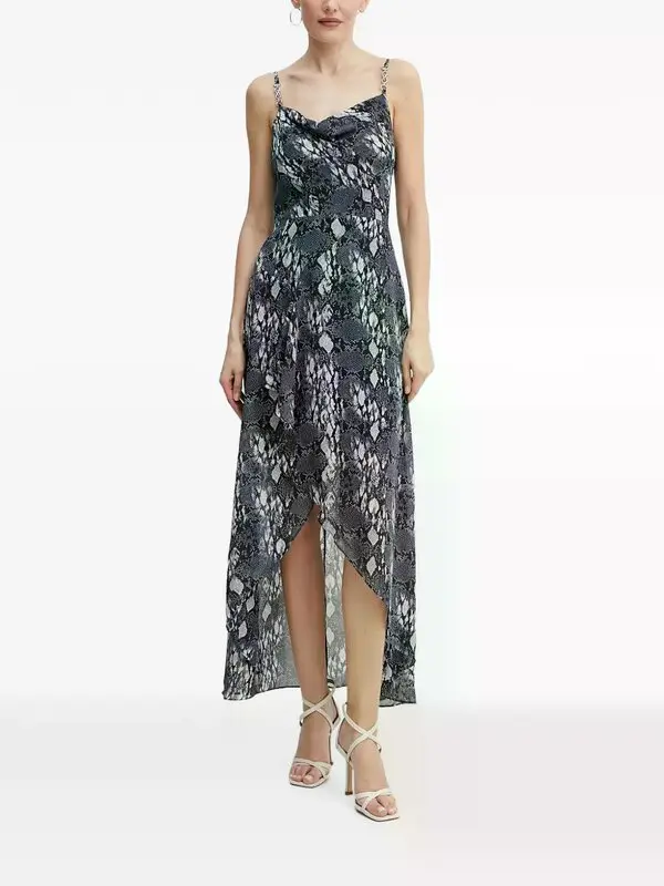 MORGAN Snake-print Chain-link Strap Dress