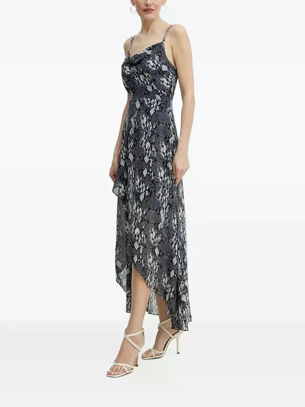 MORGAN Snake-print Chain-link Strap Dress