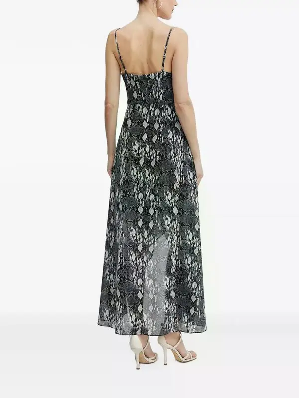 MORGAN Snake-print Chain-link Strap Dress