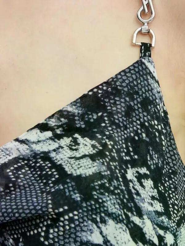MORGAN Snake-print Chain-link Strap Dress