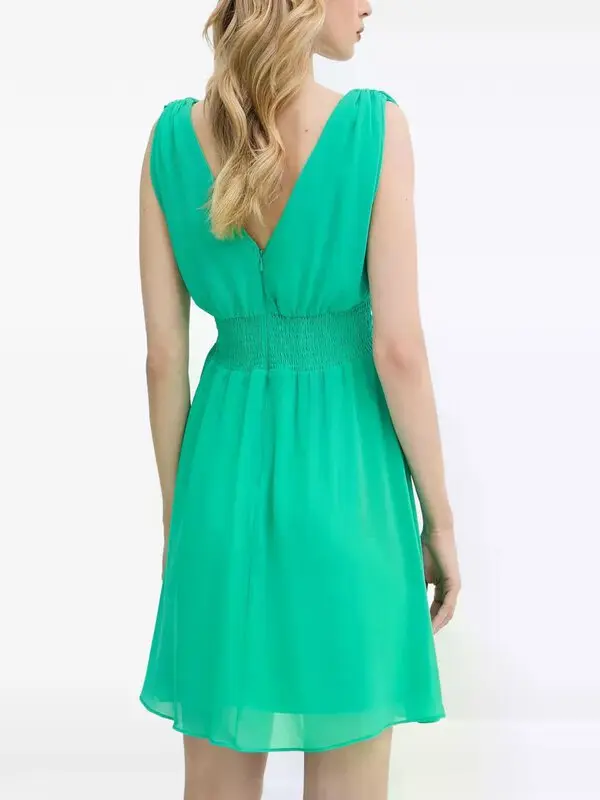 MORGAN Gathered V-neck Mini Dress