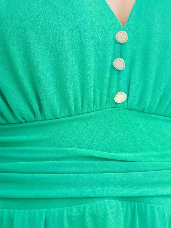 MORGAN Gathered V-neck Mini Dress