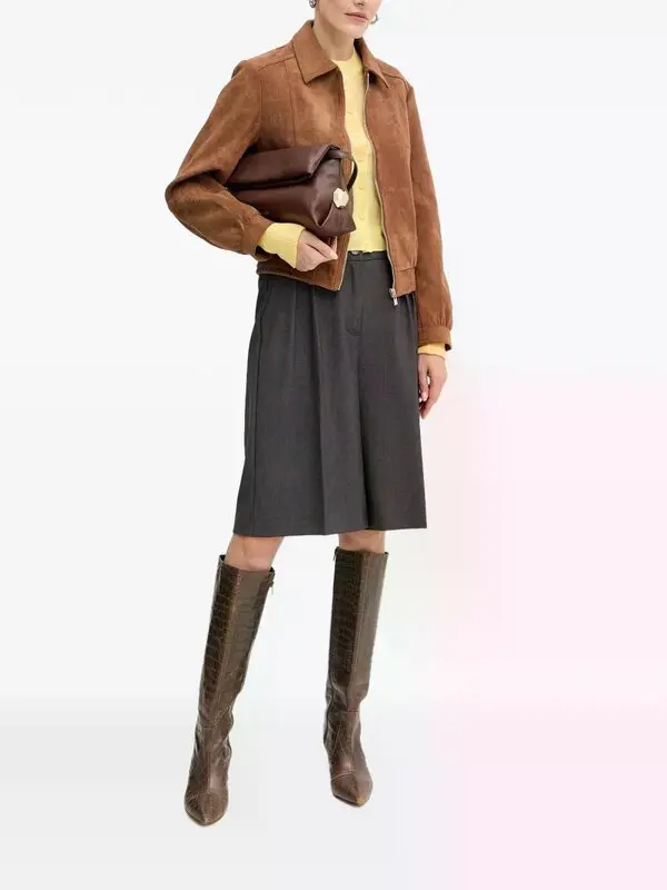 MORGAN Zip-up Suede-effect Jacket