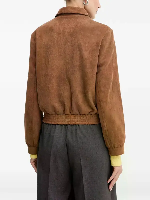 MORGAN Zip-up Suede-effect Jacket