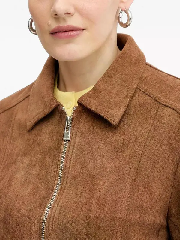 MORGAN Zip-up Suede-effect Jacket