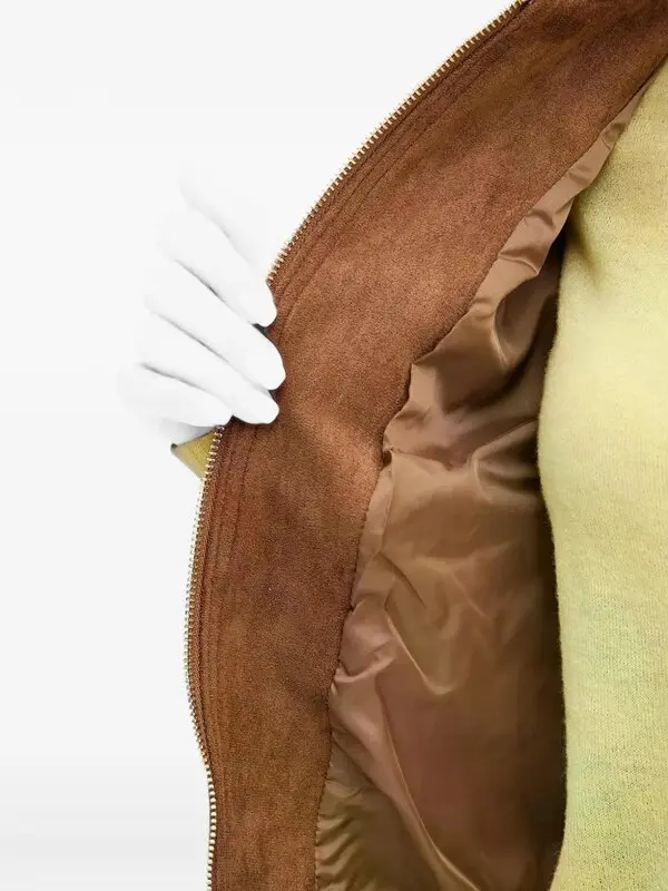 MORGAN Zip-up Suede-effect Jacket
