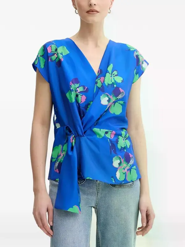 MORGAN Floral-print Wrap-style Top