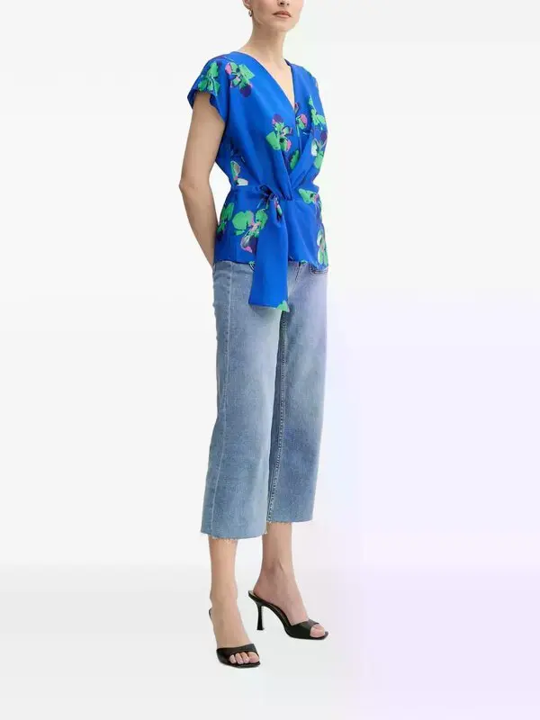 MORGAN Floral-print Wrap-style Top