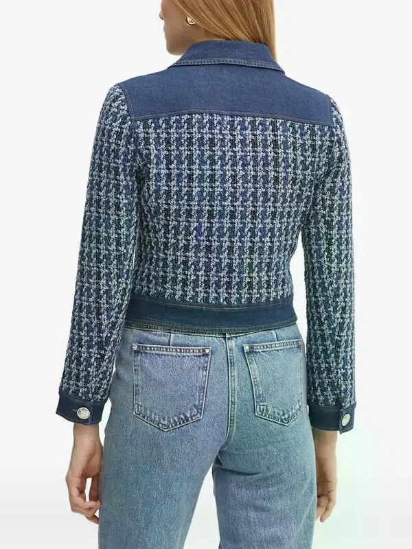 MORGAN Viki Tweed-panel Denim Jacket