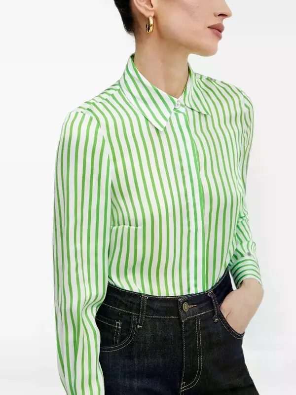 MORGAN Striped Crystal-embellished Shirt