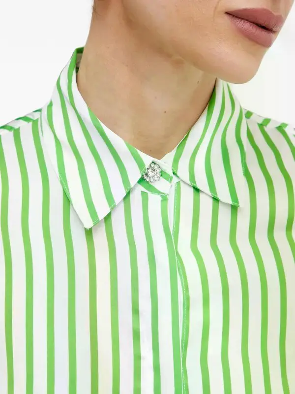 MORGAN Striped Crystal-embellished Shirt