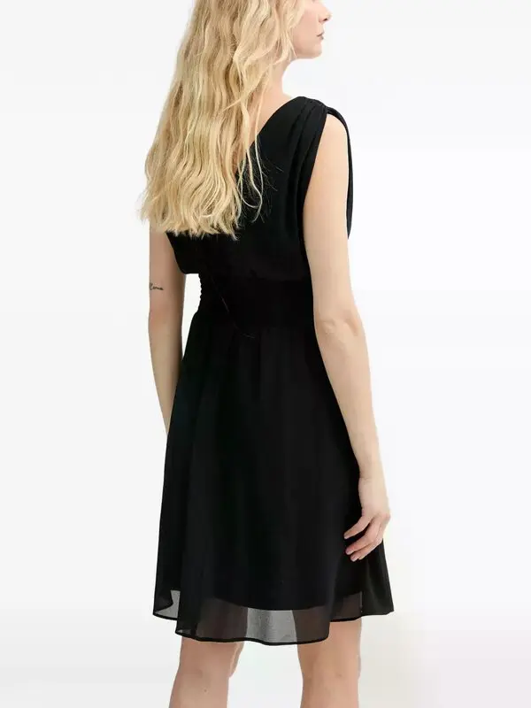 MORGAN Button-detail Ruched-waist Mini Dress