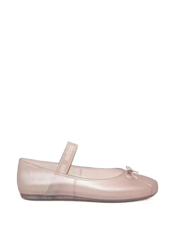 Melissa Sophie Glitter-effect Bow-detail Ballet Flats