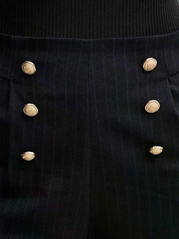 MORGAN Pinstripe-pattern Double-breasted Shorts