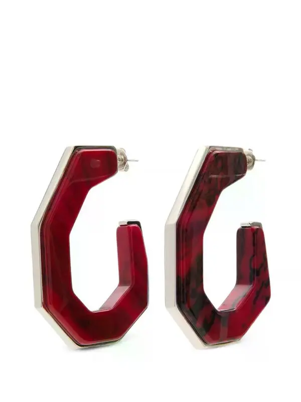 Isabel Marant Étoile Liu Marble-effect Hoop Earrings - Silver