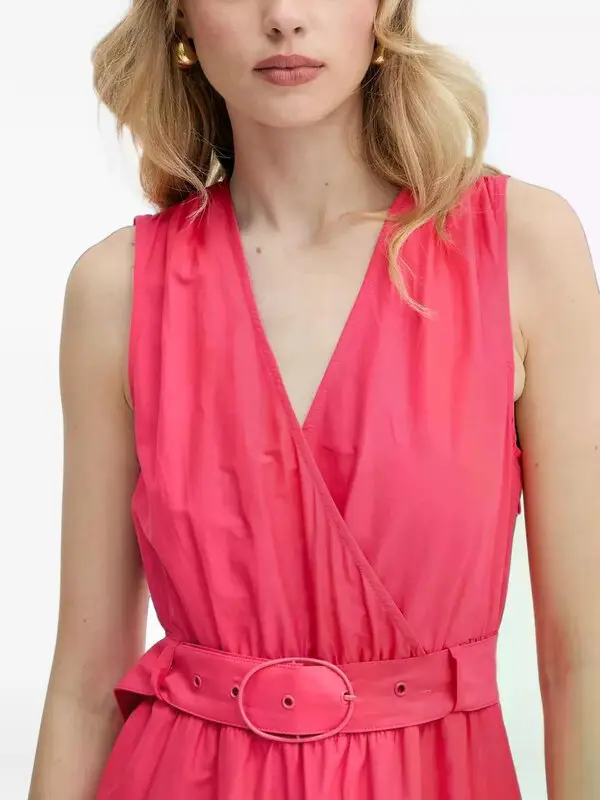 MORGAN Belted V-neck Midi Dress