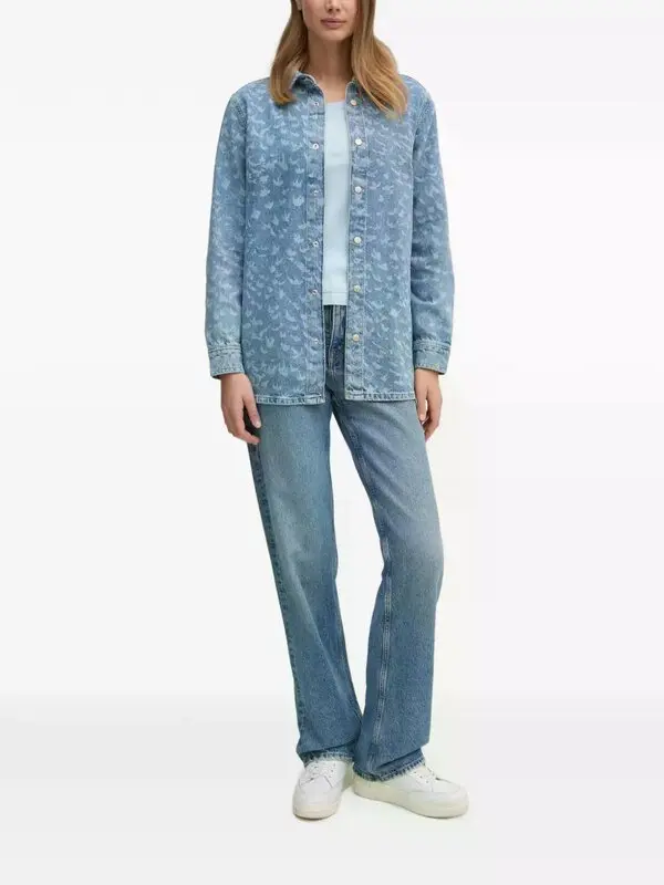 Sisley Laser-print Denim Shirt