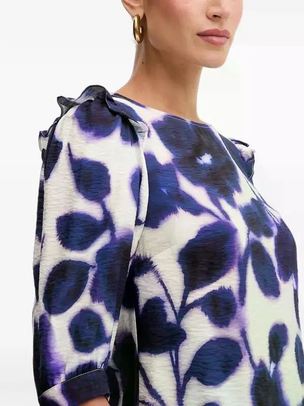MORGAN Ruffled Floral-print Blouse