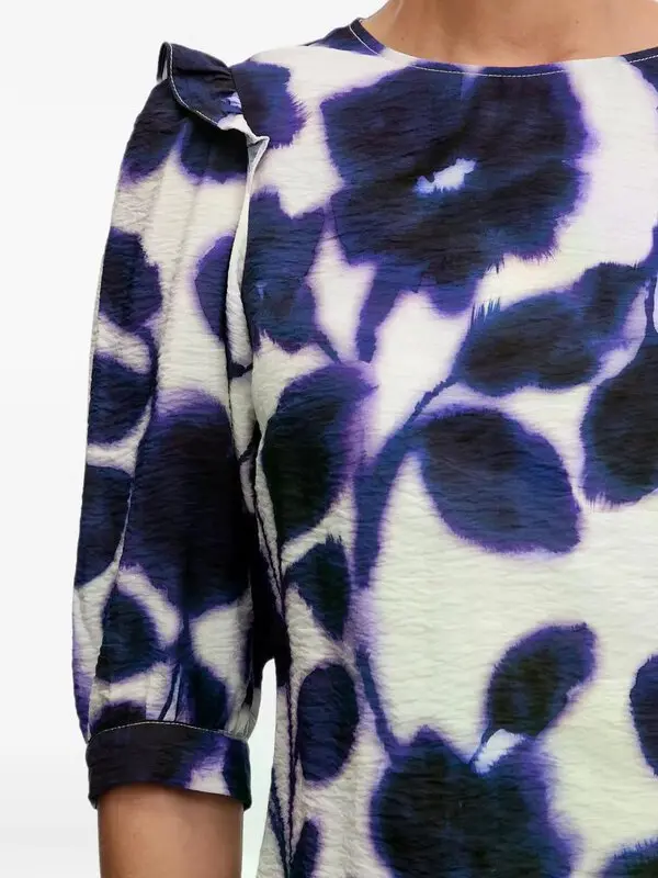 MORGAN Ruffled Floral-print Blouse