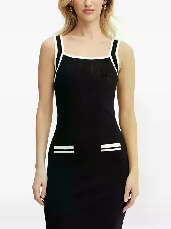 MORGAN Ribbed-knit Contrast-trim Mini Dress
