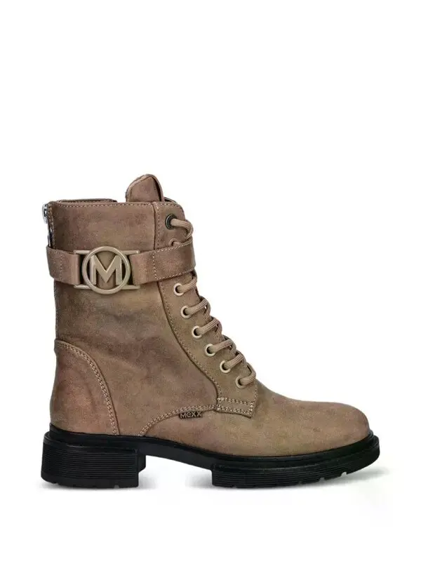 MEXX Kimberly Glad Logo-buckle Lace-up Boots - Brown